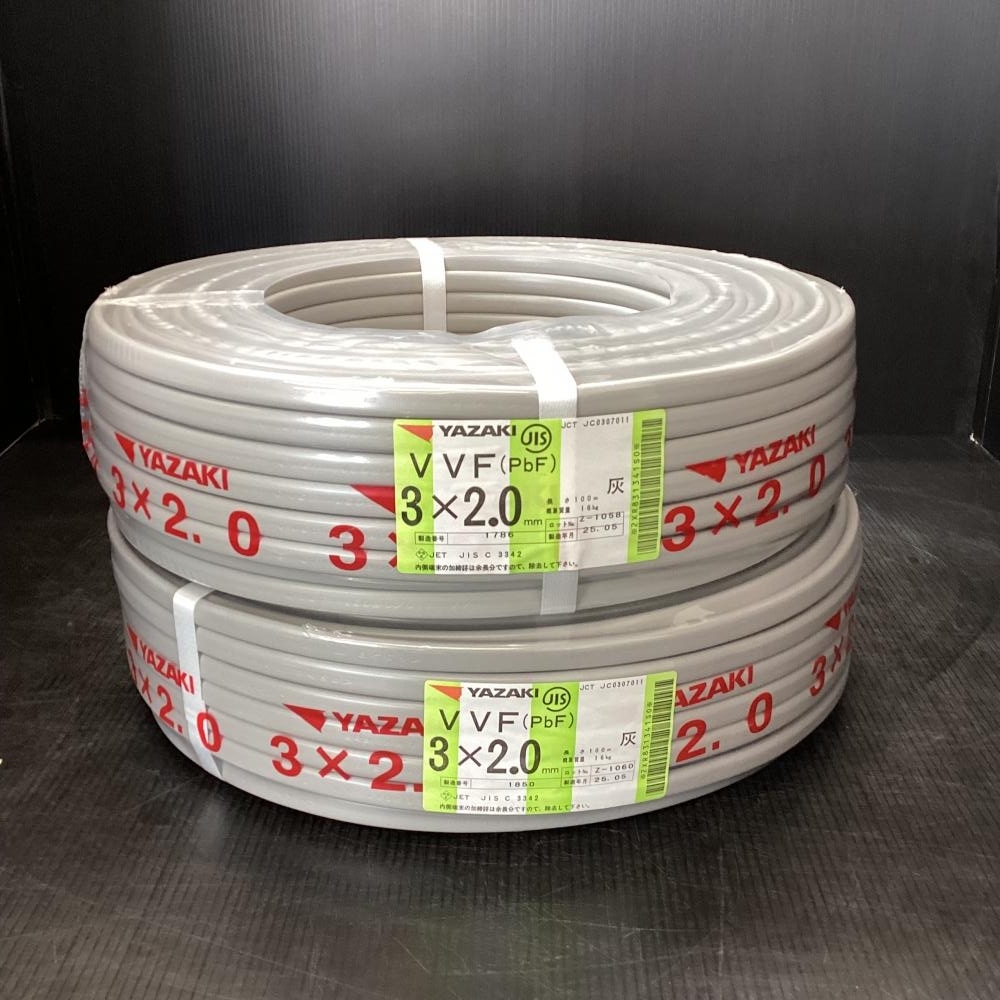 Yahoo!オークション - VVFケーブル 3x2.0mm 100m(2巻)
