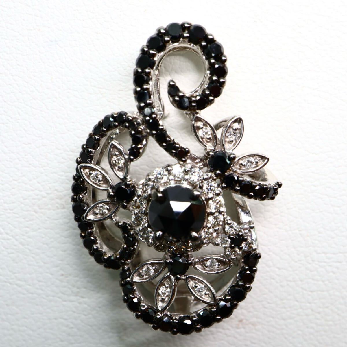 Yahoo!オークション - K14WG 1.48ct 天然ブラックダイヤモンド/天然ダ...