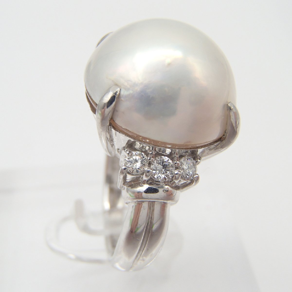 Yahoo!オークション - パール リング 指輪 / PT900 約7.8g D0.27ct 丸...