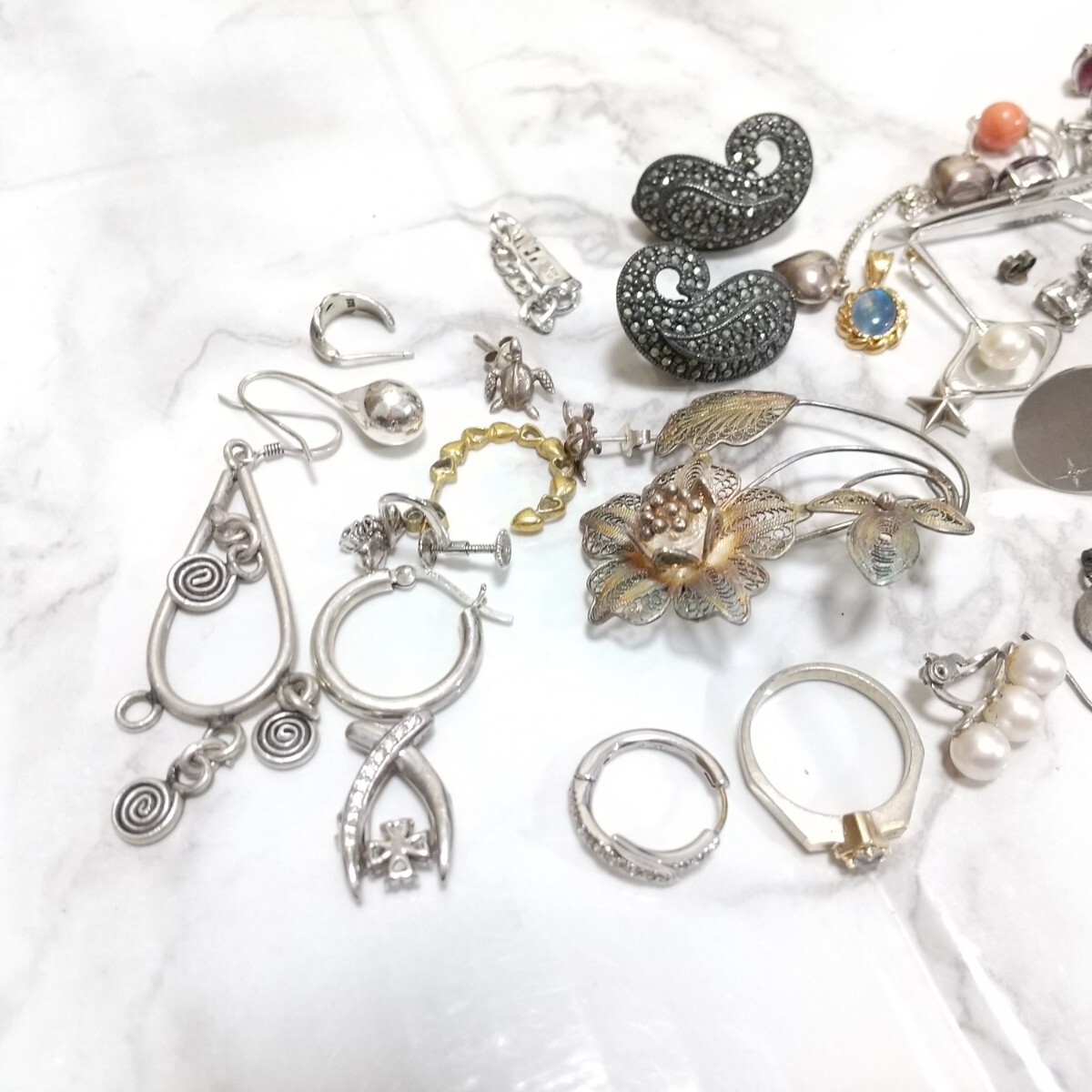 Yahoo!オークション - 106g SILVER シルバー 925 刻印 K18金 等含 アク...