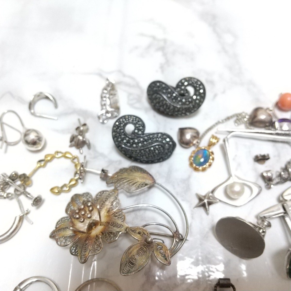 Yahoo!オークション - 106g SILVER シルバー 925 刻印 K18金 等含 アク...