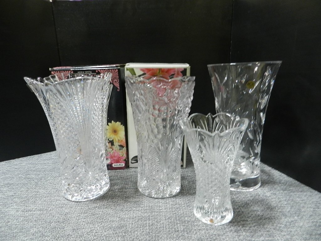 Yahoo!オークション - クリスタルガラス 花瓶 4点 まとめて 未使用品 ...