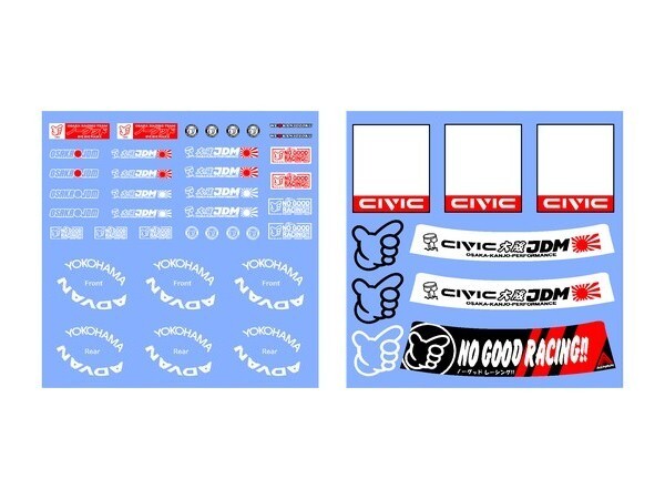 Yahoo!オークション - 1/24スケール シビック EF3 EF9 環状仕様 デカー...
