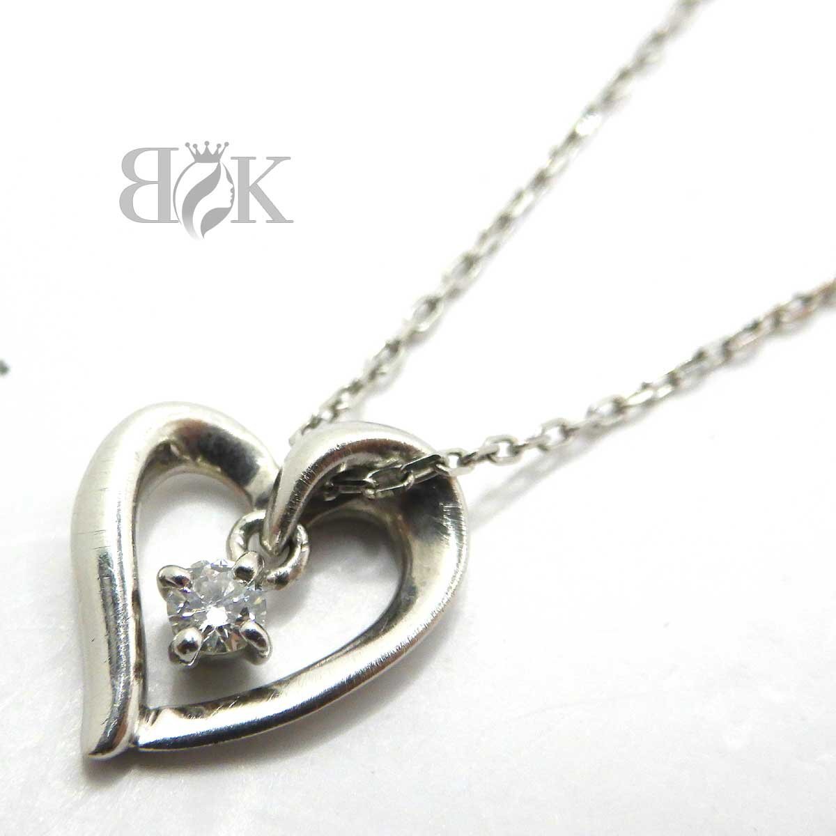Yahoo!オークション - 4℃ Pt850 ネックレス ハート 約1.6g 長さ 約40c...