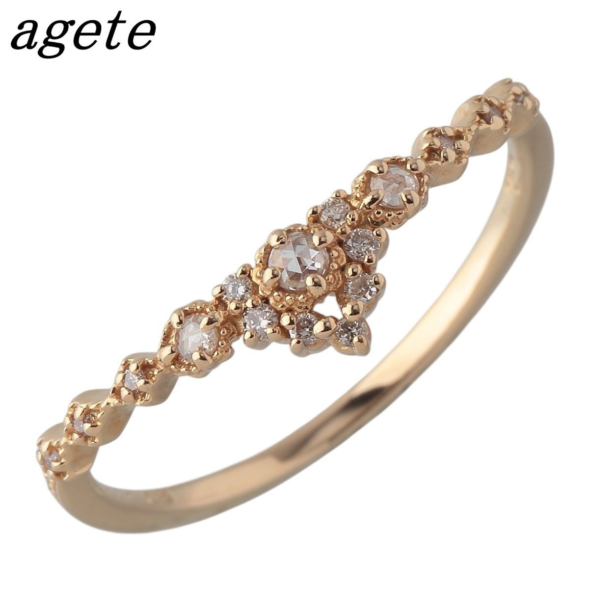 1円スタート アガット ダイヤ リング 2017年クリスマス限定 0.08ct 11号弱 K18YG agete 21767(指輪)｜売買されたオークション情報、yahooの商品情報を ...