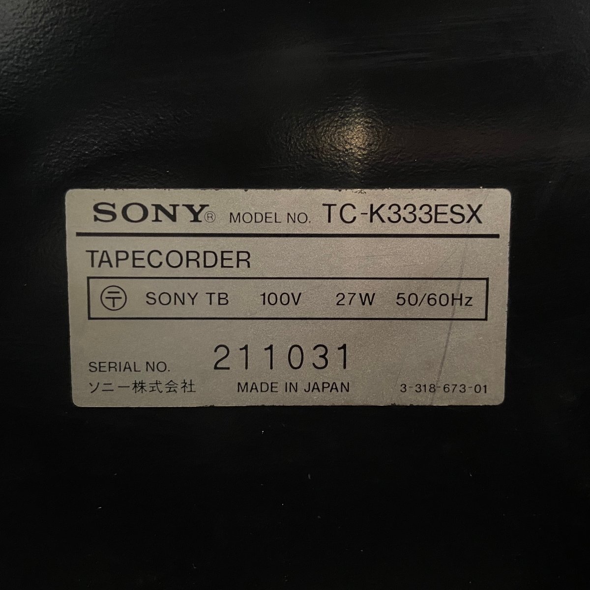 Yahoo!オークション - 【 J 】8983 SONY TC-K333ESX カセットデッキ ソ...