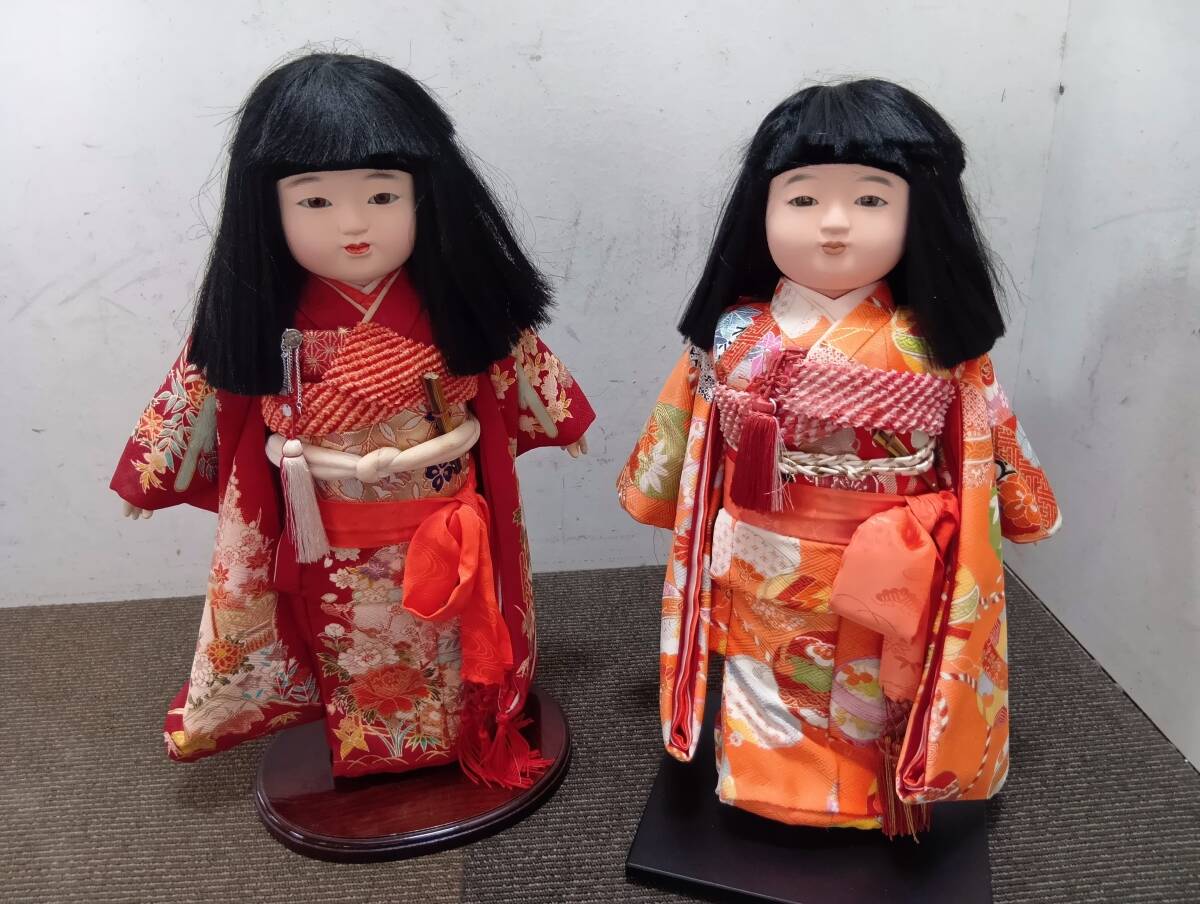 Yahoo!オークション - 【まとめ売り】市松人形 2体 日本人形 全長約43c...