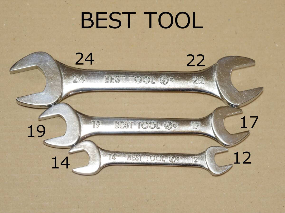 Yahoo!オークション - BEST TOOL 12 14 17 19 22 24 mm スパナ 両口 日...