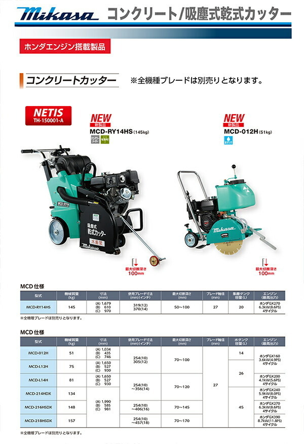 Yahoo!オークション - 代引不可 〈三笠産業〉コンクリートカッター MCD...