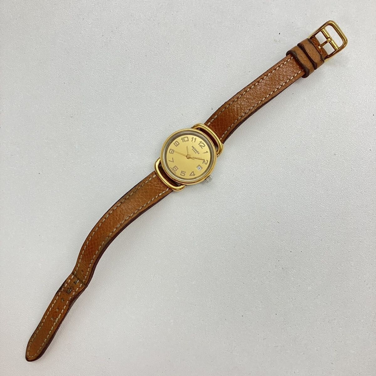 Yahoo!オークション - C197-W6-2675 HERMES エルメス プルマン QUARTZ ...