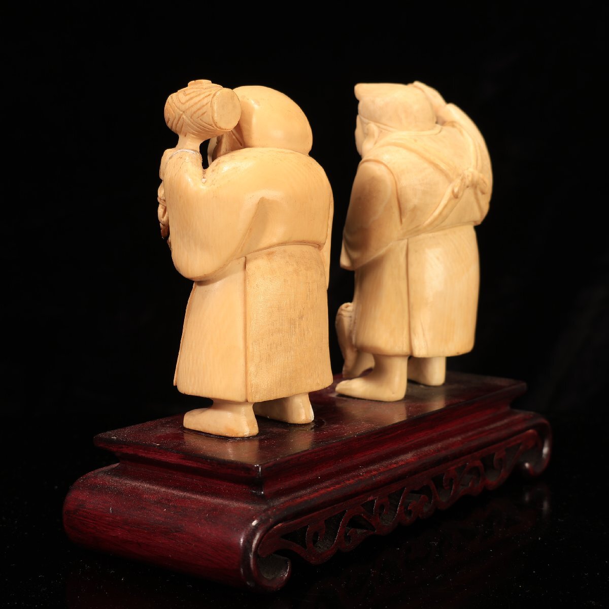 Yahoo!オークション - 【珍品堂】1円から C065-J21 置物 七福神 台座付...