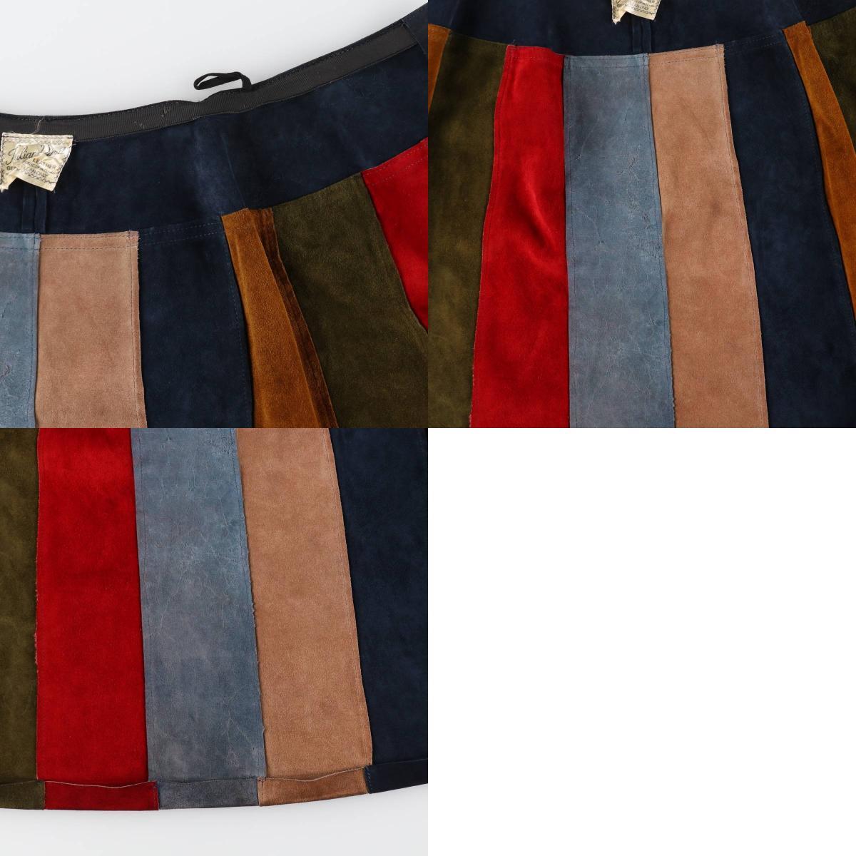 Yahoo!オークション - 古着 Julian Vard 前開き ハーフ丈 スエードレザ...