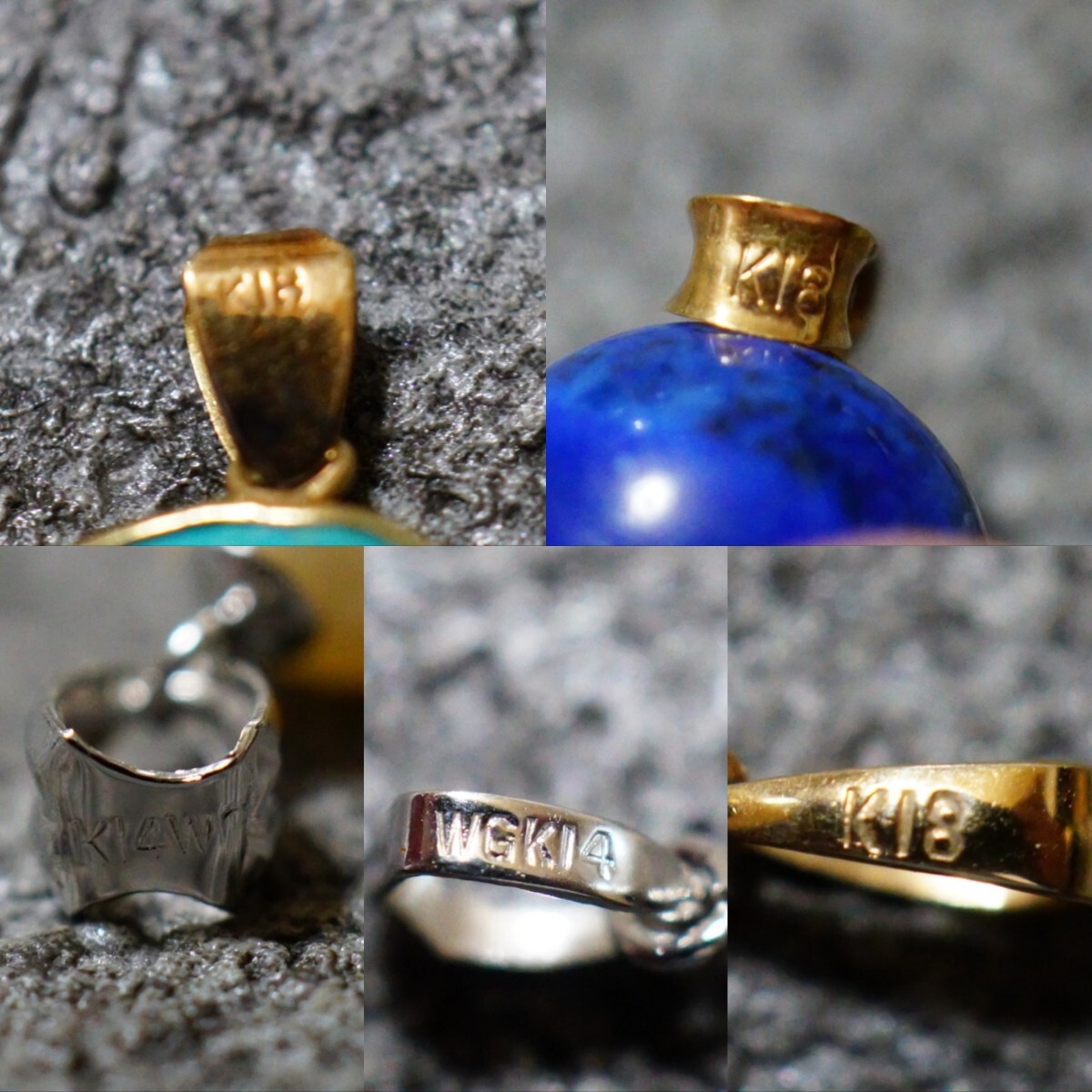 Yahoo!オークション - x3 18金 K14WG 天然石 アコヤ真珠など 宝石 ペン...