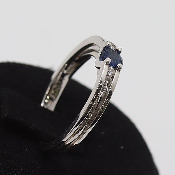 Yahoo!オークション - 1円 S0.33 D0.11 4.2g K18WG 12号リング アクセ...