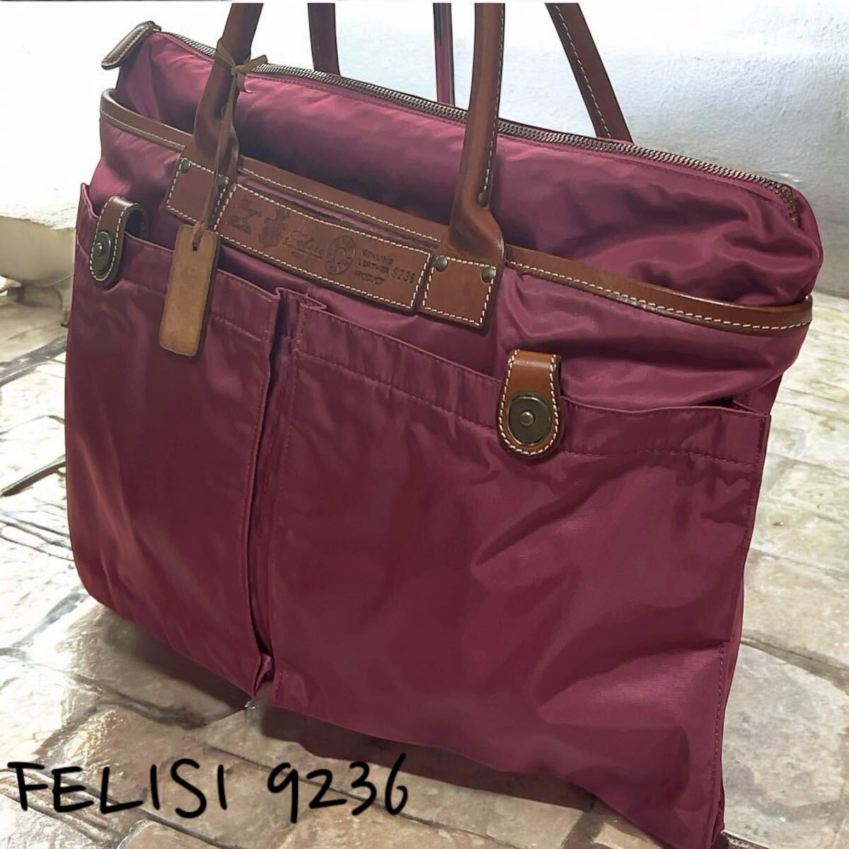 Yahoo!オークション - 美品 フェリージ Felisi 9236 ナイロン×レザー ...