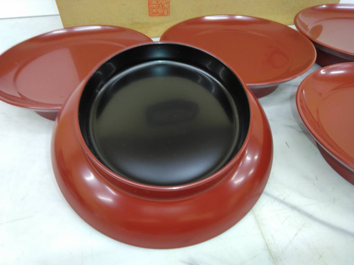 Yahoo!オークション - M28 棚29 現状品 木曽塗 椿皿 5客揃い 漆器 6/24