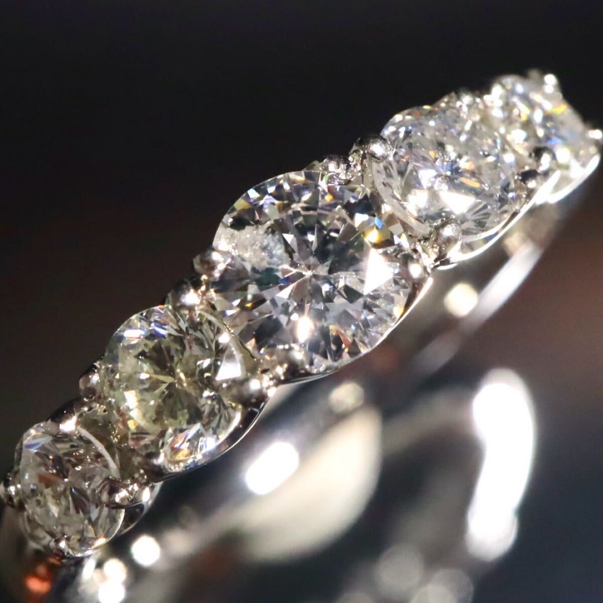 Yahoo!オークション - 1.00ct Pt900 天然ダイヤモンドリング J 約4.5g ...