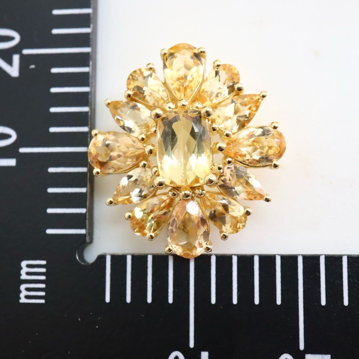 Yahoo!オークション - K18 4.10ct ソ付 豪華 天然インペリアルトパーズ...