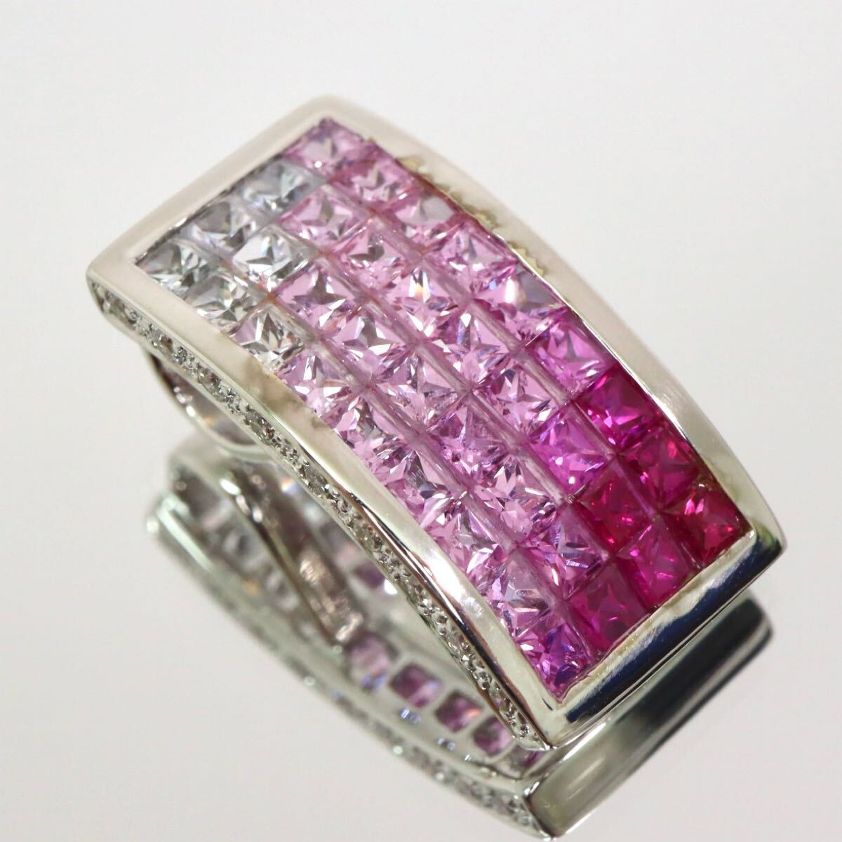 Yahoo!オークション - K18WG 2.88ct 美品 ソ付 天然ルビー/天然ピンク...