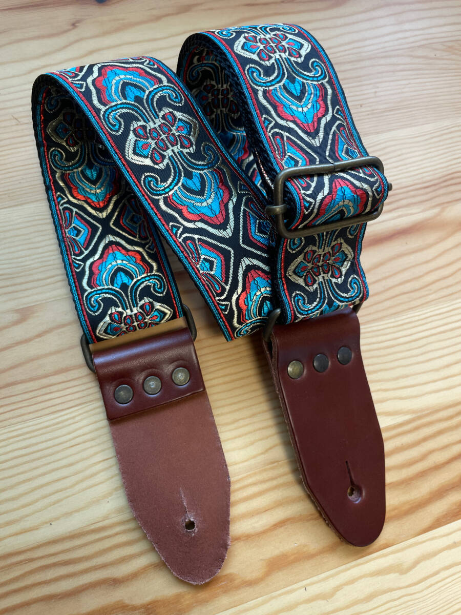 Yahoo!オークション - Maria'svalley NAMIBIA ギターストラップ ブラウ...