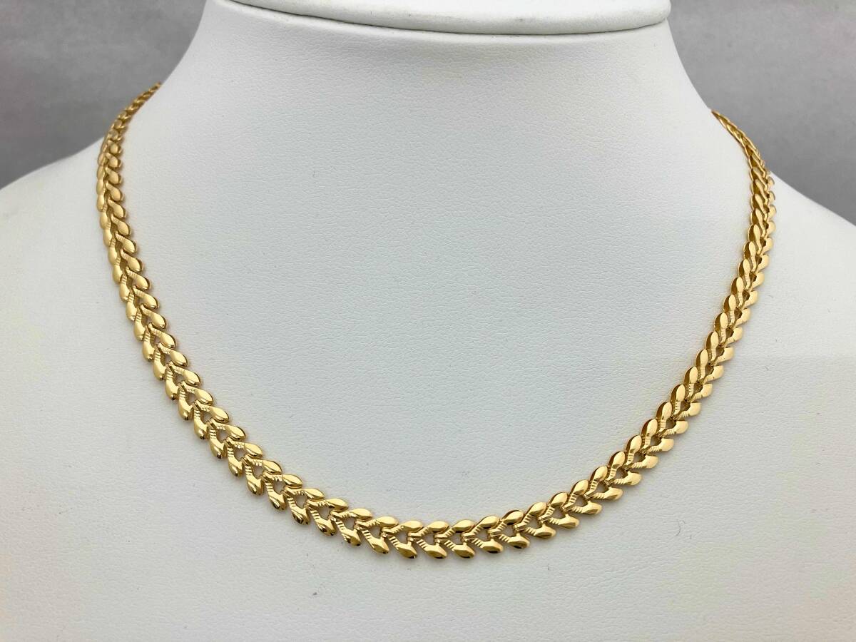 Yahoo!オークション - K18 40㎝ 10.1g デザインチェーン ネックレス 店...