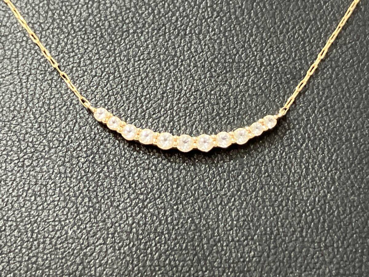 Yahoo!オークション - 4℃ K10 ネックレス 透明石付き 40cm 1.0g