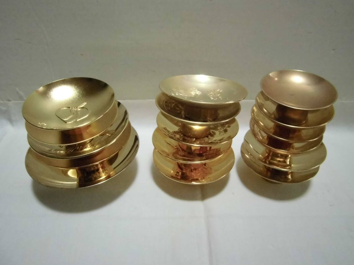 Yahoo!オークション - 金杯 24KGP 16点 木杯 10点 計26点 金メッキ 金...