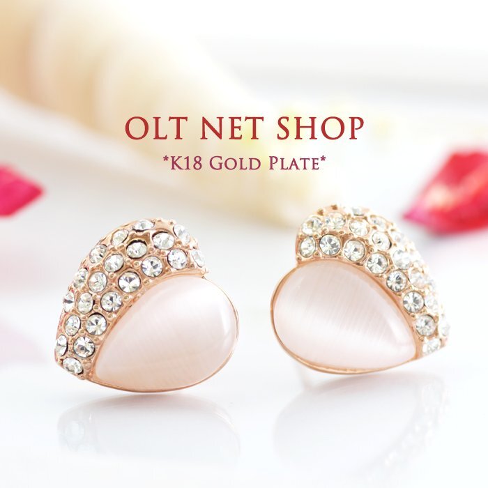 Yahoo!オークション - 新品/ピアス/K18GP/レディース/パヴェ/ハート/オ...