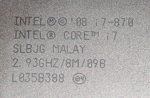 Yahoo!オークション - 3個有 動作保証 Intel Core i7-870 SLBJG 2.93G...