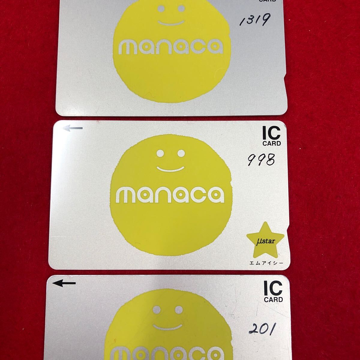 Yahoo!オークション - MH3259 残高あり manaca マナカ 3枚 交通系ICカ...