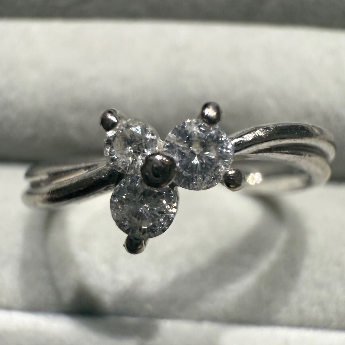 Yahoo!オークション - K18WG D0.25 3.1g 天然ダイヤモンド ホワイトゴ...