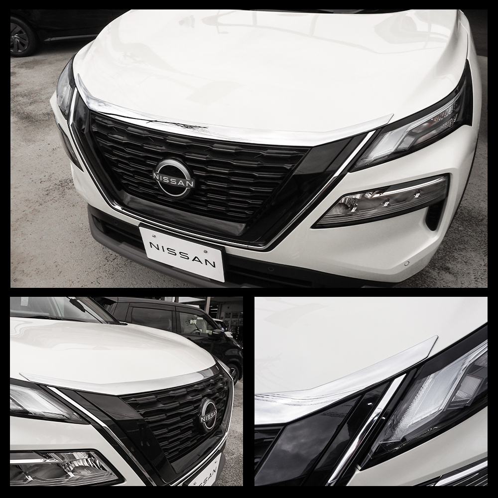 Yahoo!オークション - エクストレイル T33 メッキ フロントノーズガー...