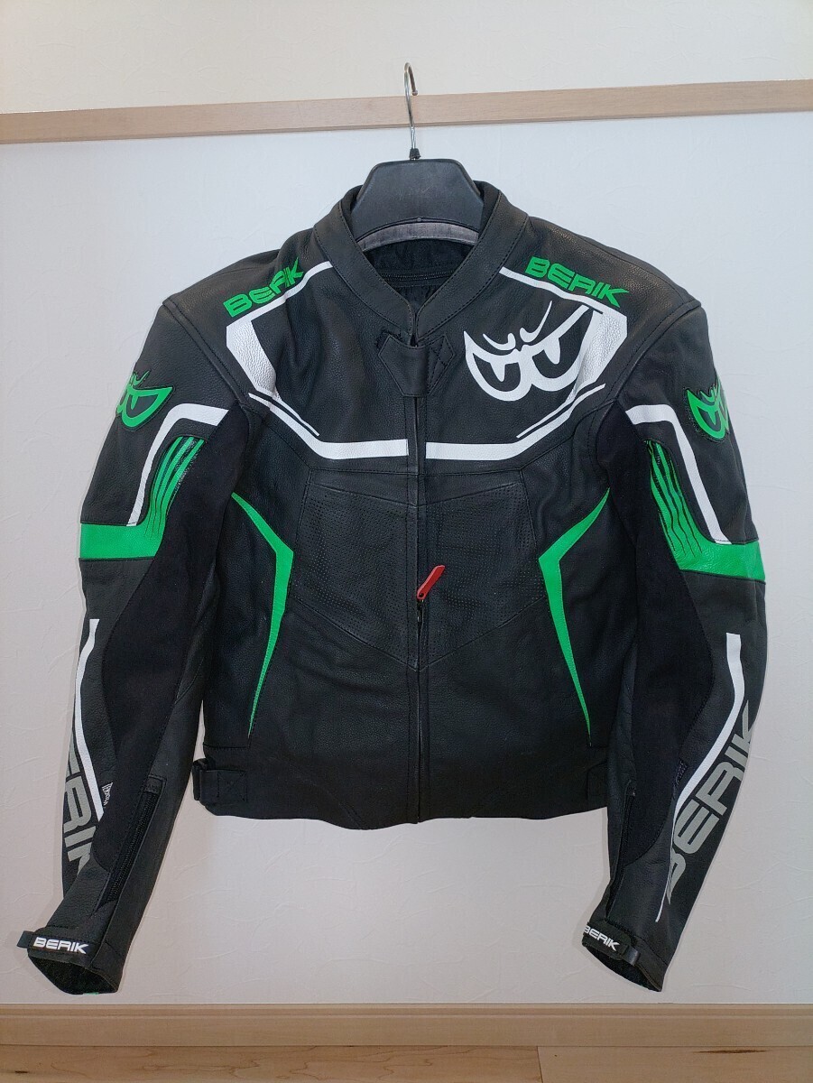 Yahoo!オークション - BERIK/レザージャケット/春・夏・秋/黒＆緑/白/9...