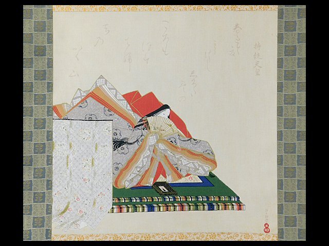 持統天皇 春過ぎて… 百人一首 狩野探幽画 絹本 工芸 印刷 軸装 掛軸 OK6905(その他)｜売買されたオークション情報、yahooの商品情報をアーカイブ公開 - オークファン ...