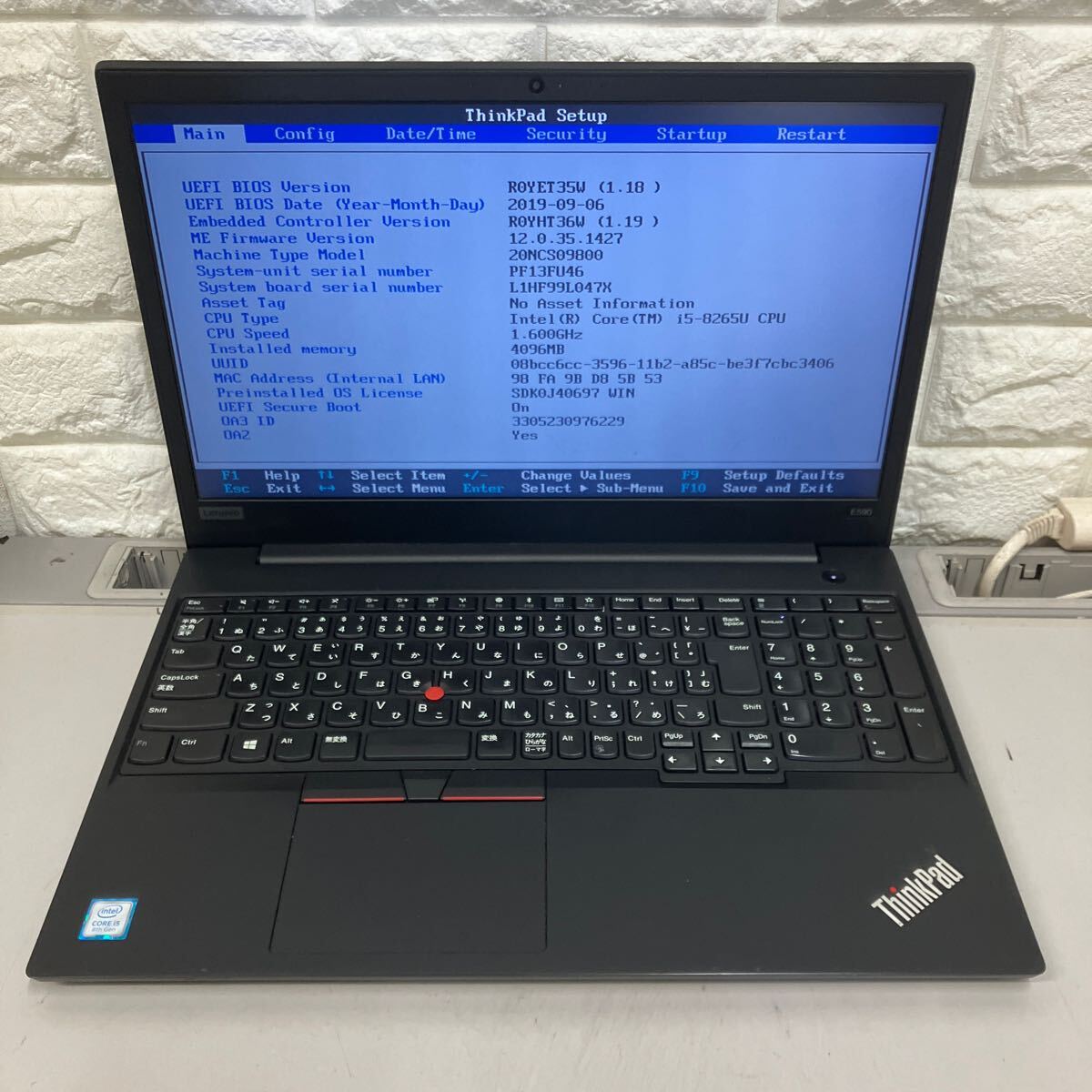 Yahoo!オークション - P199 Lenovo ThinkPad E590 Core i5 8265U メモ...