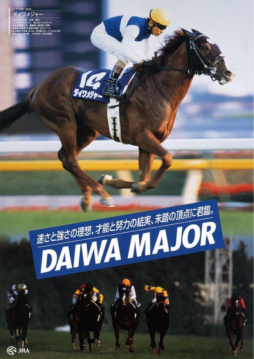 Yahoo!オークション - JRAヒーロー列伝ポスター #64 ダイワメジャー B1...