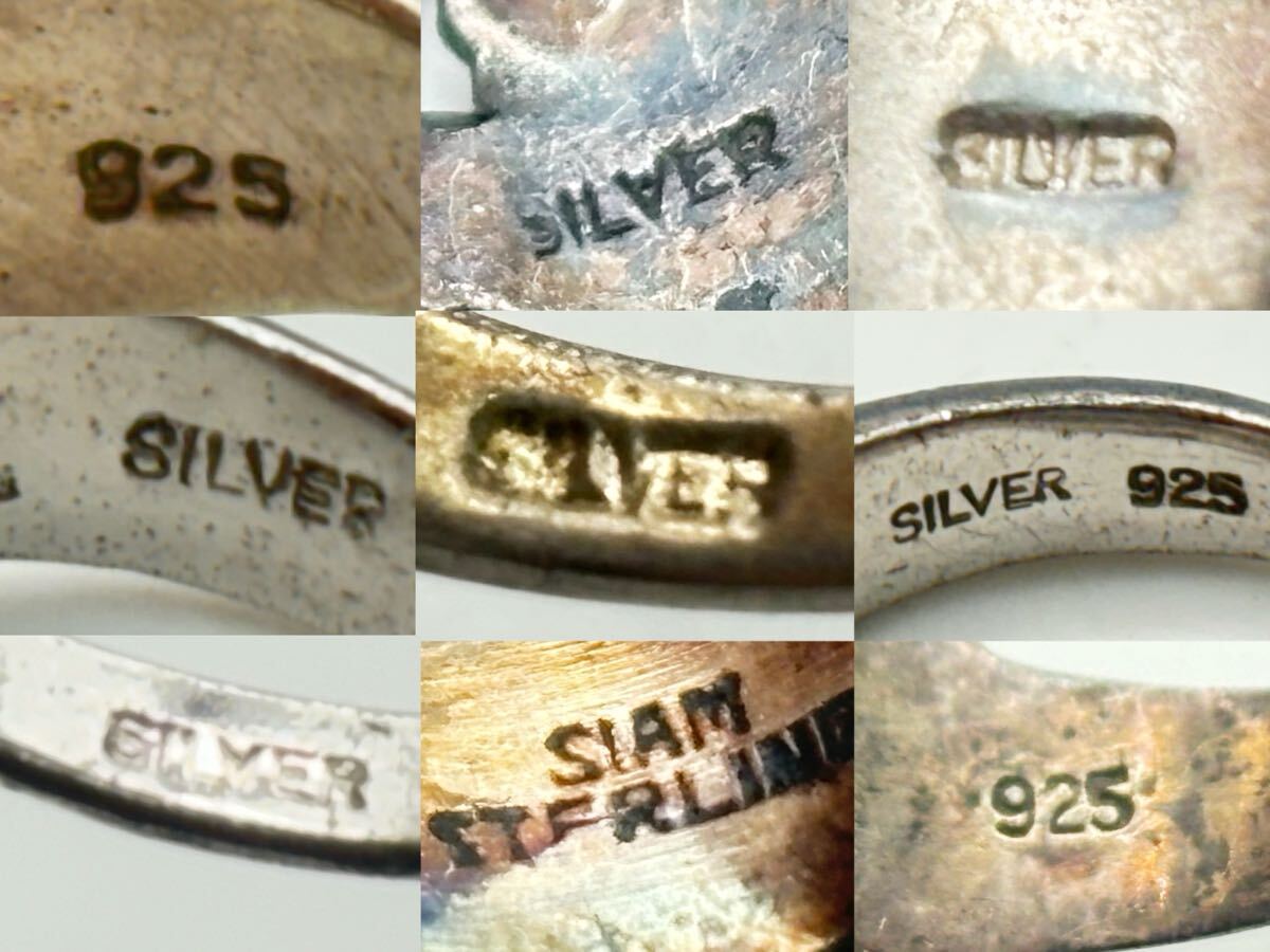 Yahoo!オークション - シルバーリング 50個 約254g まとめ SILVER 925 ...