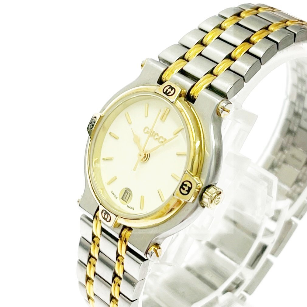 Yahoo!オークション - 【箱付き】GUCCI グッチ 9000L SS×GP アイボリ...