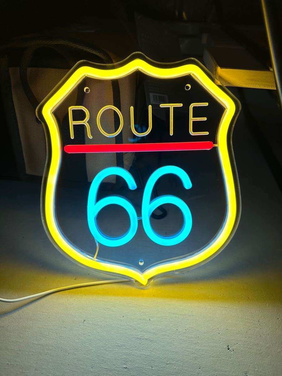 ルート66 LEDネオンサイン インテリア ネオンライト LED ガレージ 看板 おしゃれ ライト ROUTE66 アメリカン雑貨 お店の装飾 アメリカ(インテリア小物)｜売買された ...