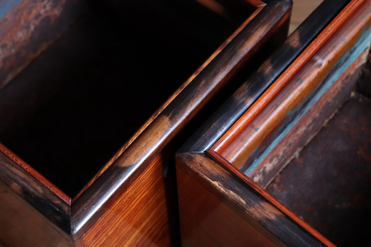 Yahoo!オークション - E648 欅火鉢 2点 角火鉢 手あぶり 古道具 暖 鉢...