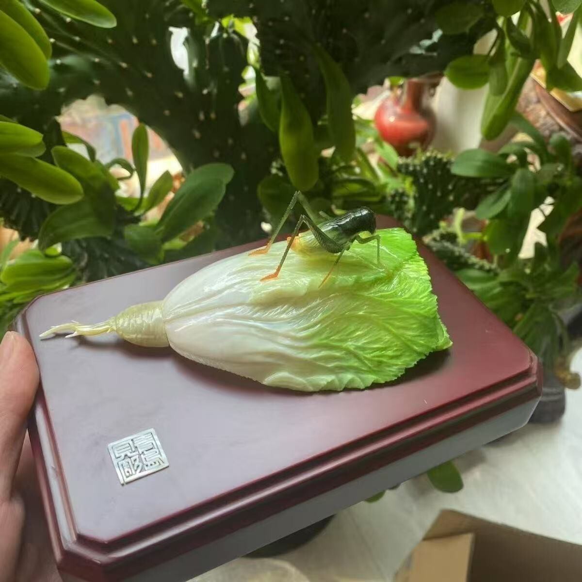 Yahoo!オークション - b39旧家収蔵 中国古玩 雕 白菜 置物