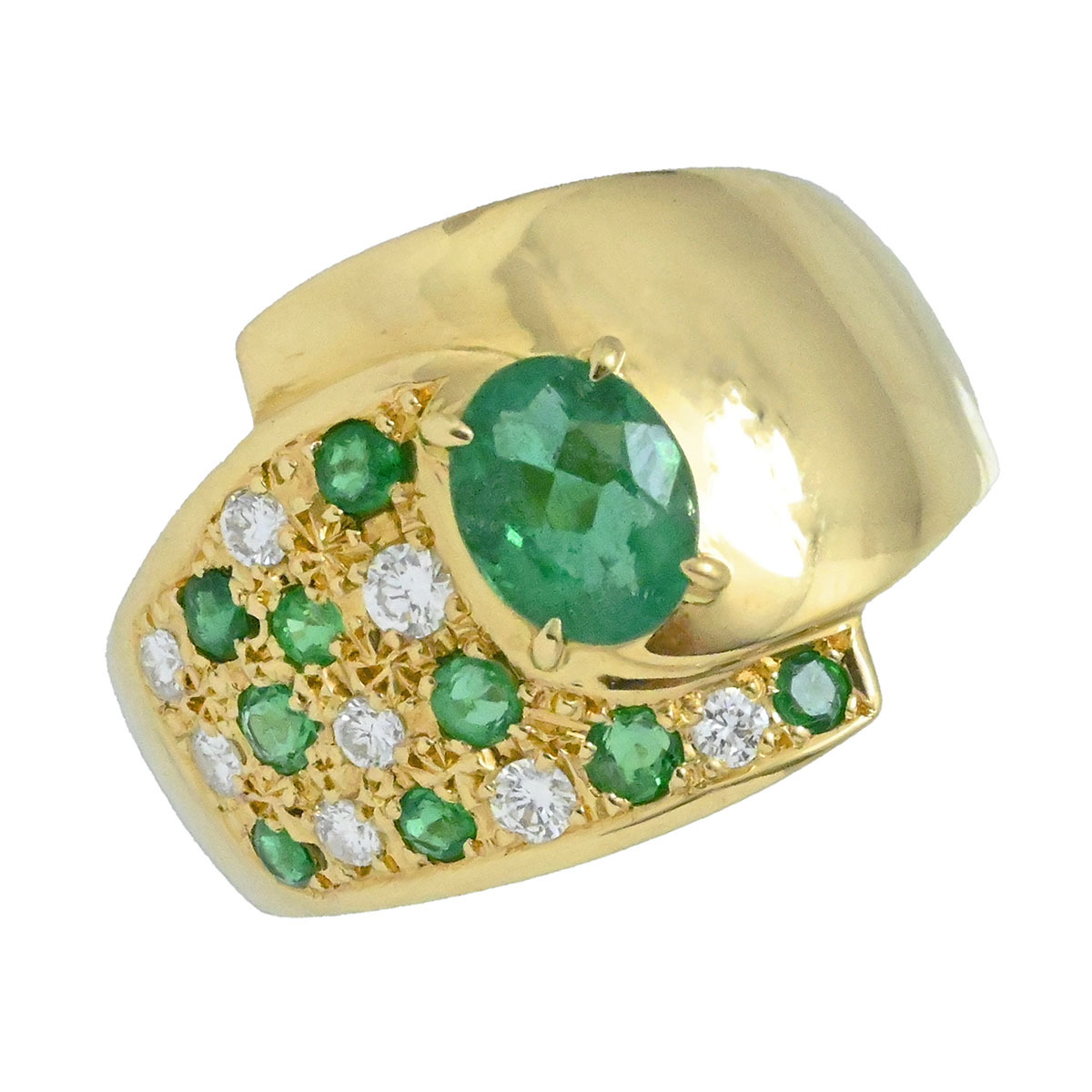 Yahoo!オークション - タサキ TASAKI K18YG イエローゴールド エメラル...