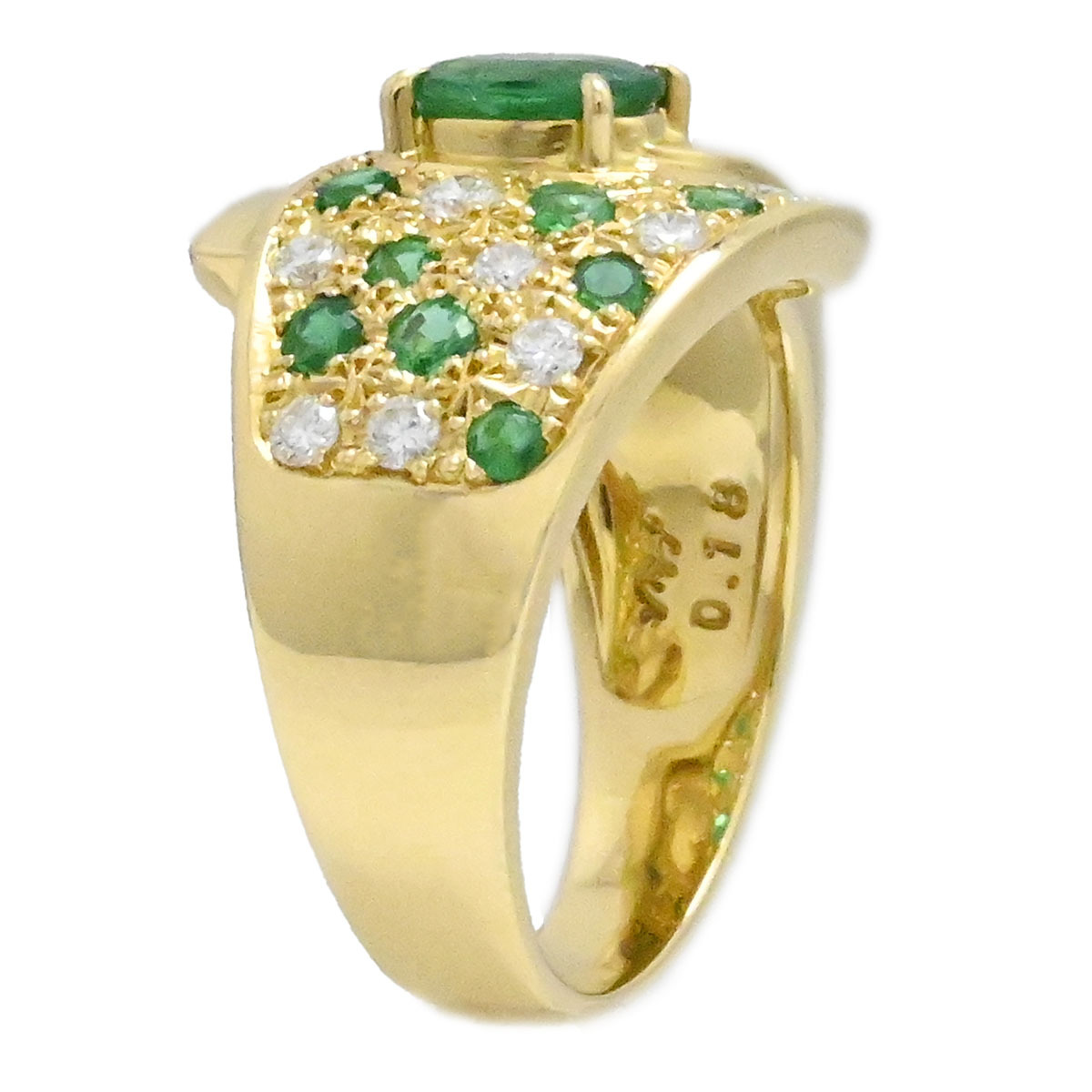 Yahoo!オークション - タサキ TASAKI K18YG イエローゴールド エメラル...