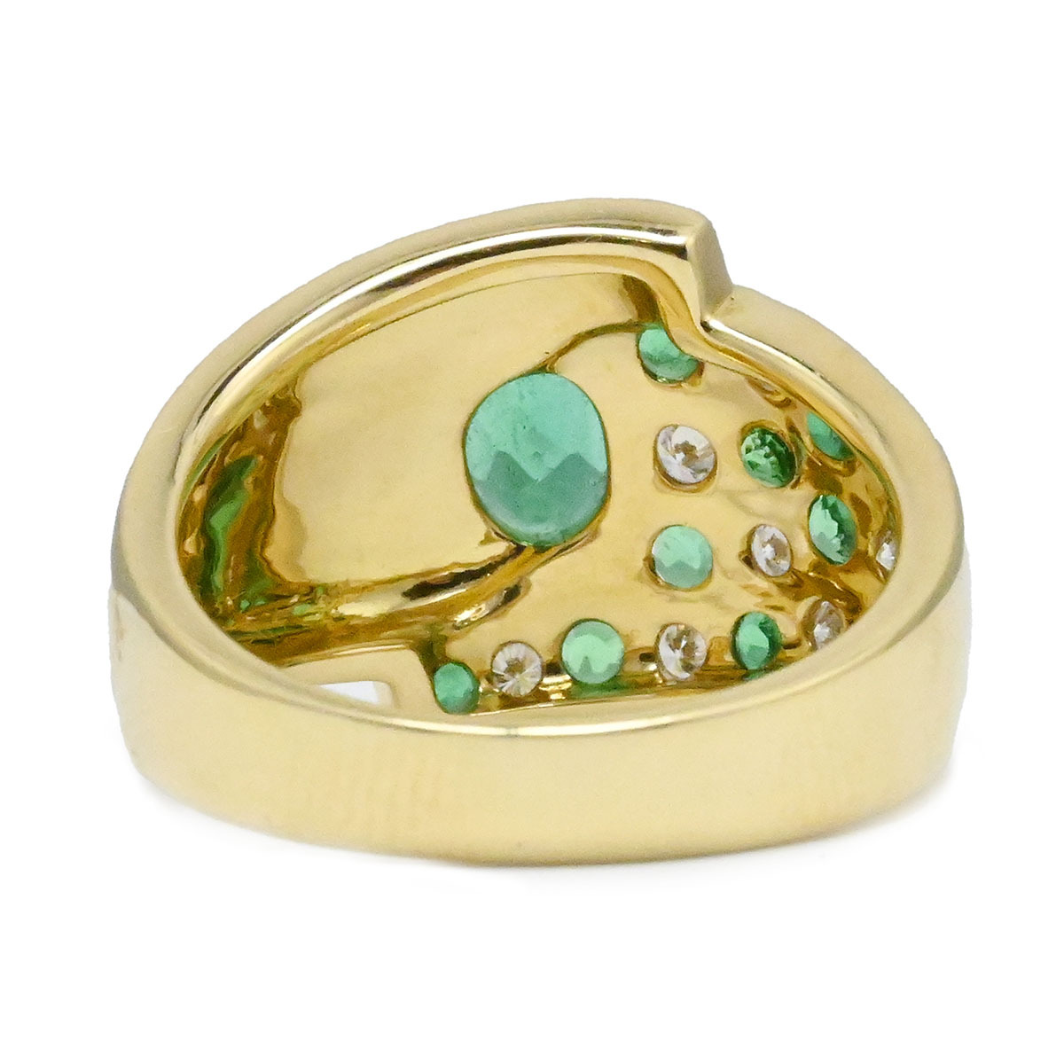 Yahoo!オークション - タサキ TASAKI K18YG イエローゴールド エメラル...