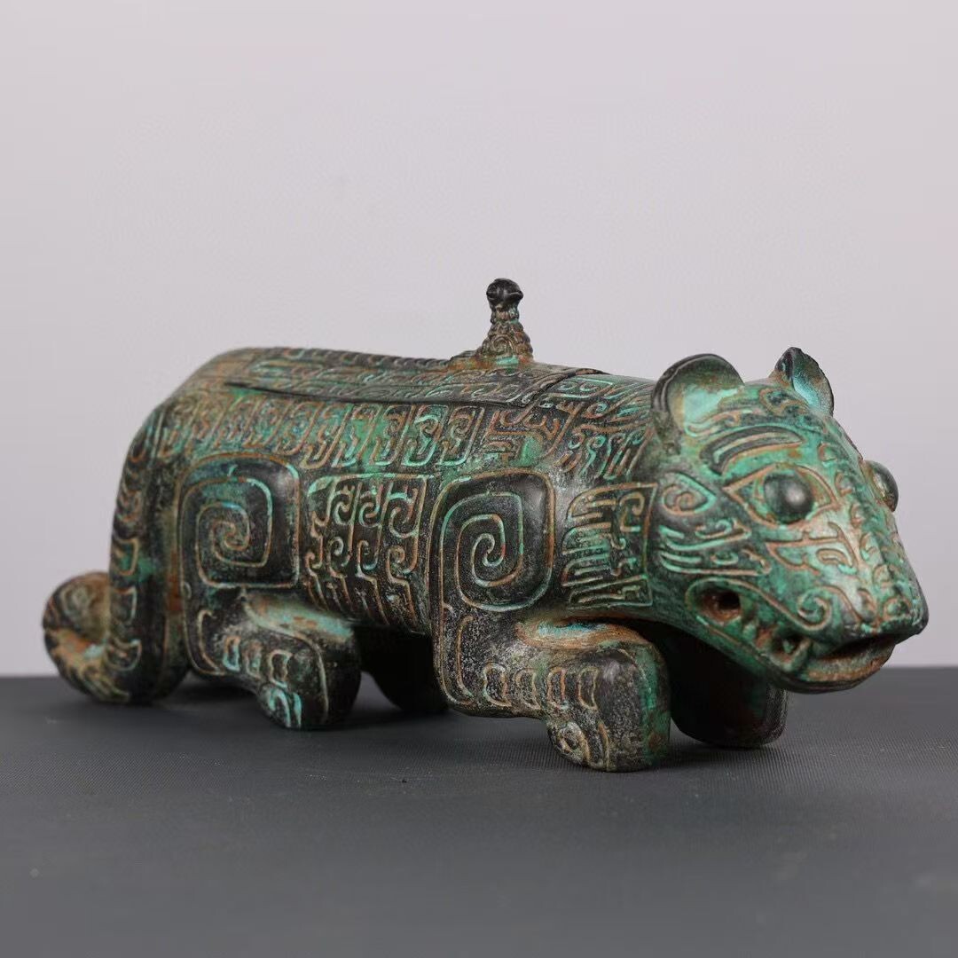 Yahoo!オークション - T106 旧家収蔵 中国古玩 青銅器 商周 期 伏鳥 双...