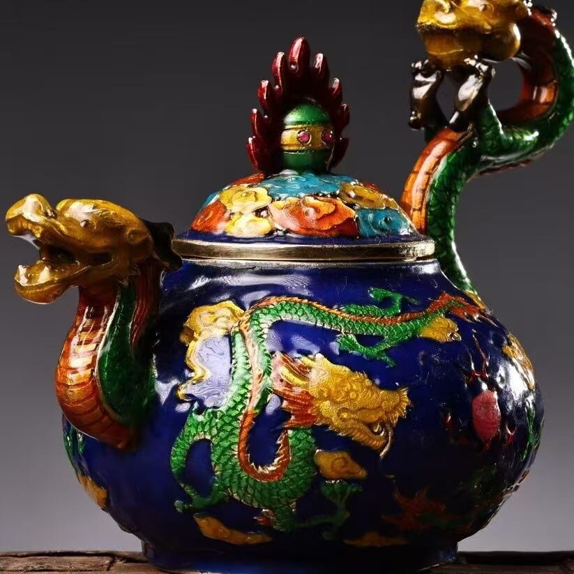 Yahoo!オークション - T98 旧家収蔵 中国古玩 銅製 ちりばめます 景泰 ...