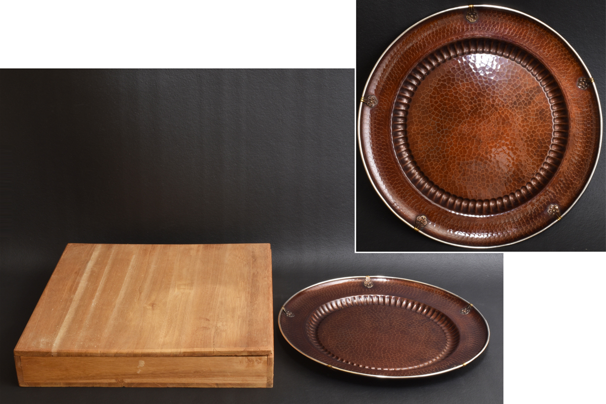 Yahoo!オークション - 5803 広島銅蟲 皿 27.8cm 合せ箱