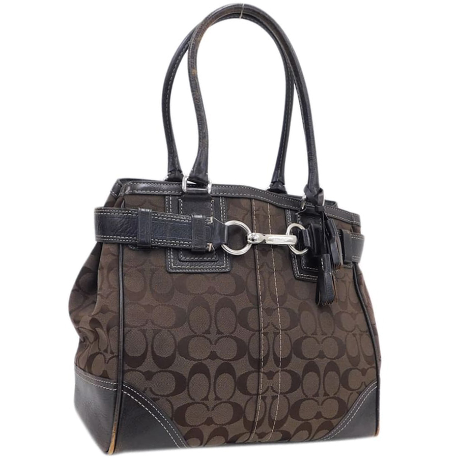 Yahoo!オークション - 1円 美品 コーチ ハンドバッグ 10247 ブラウン系...