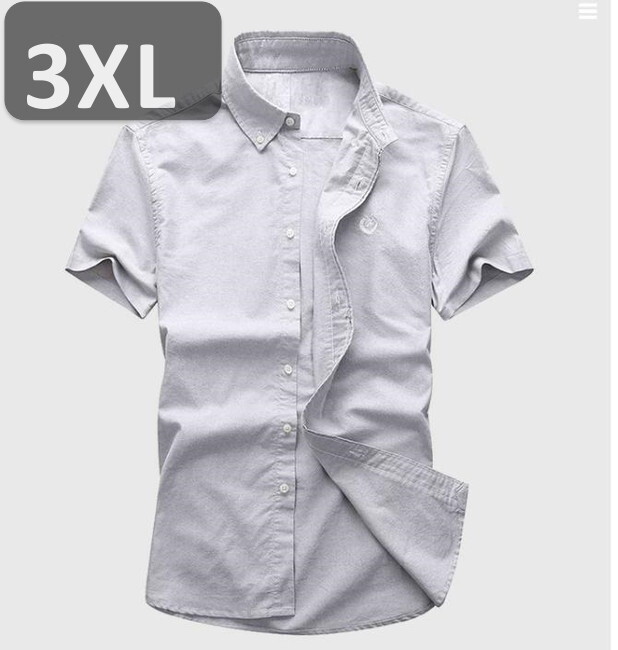 Yahoo!オークション - メンズ 半袖 シャツ ライトグレー 3XL 半袖 シャ...