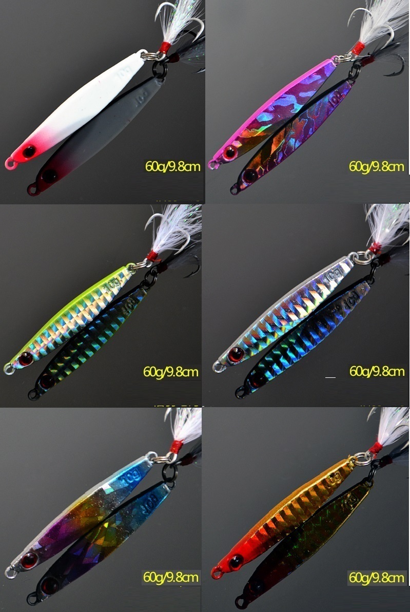 Yahoo!オークション - 新品 メタルジグ 60g 9.8cm 6個 セット カンパ...